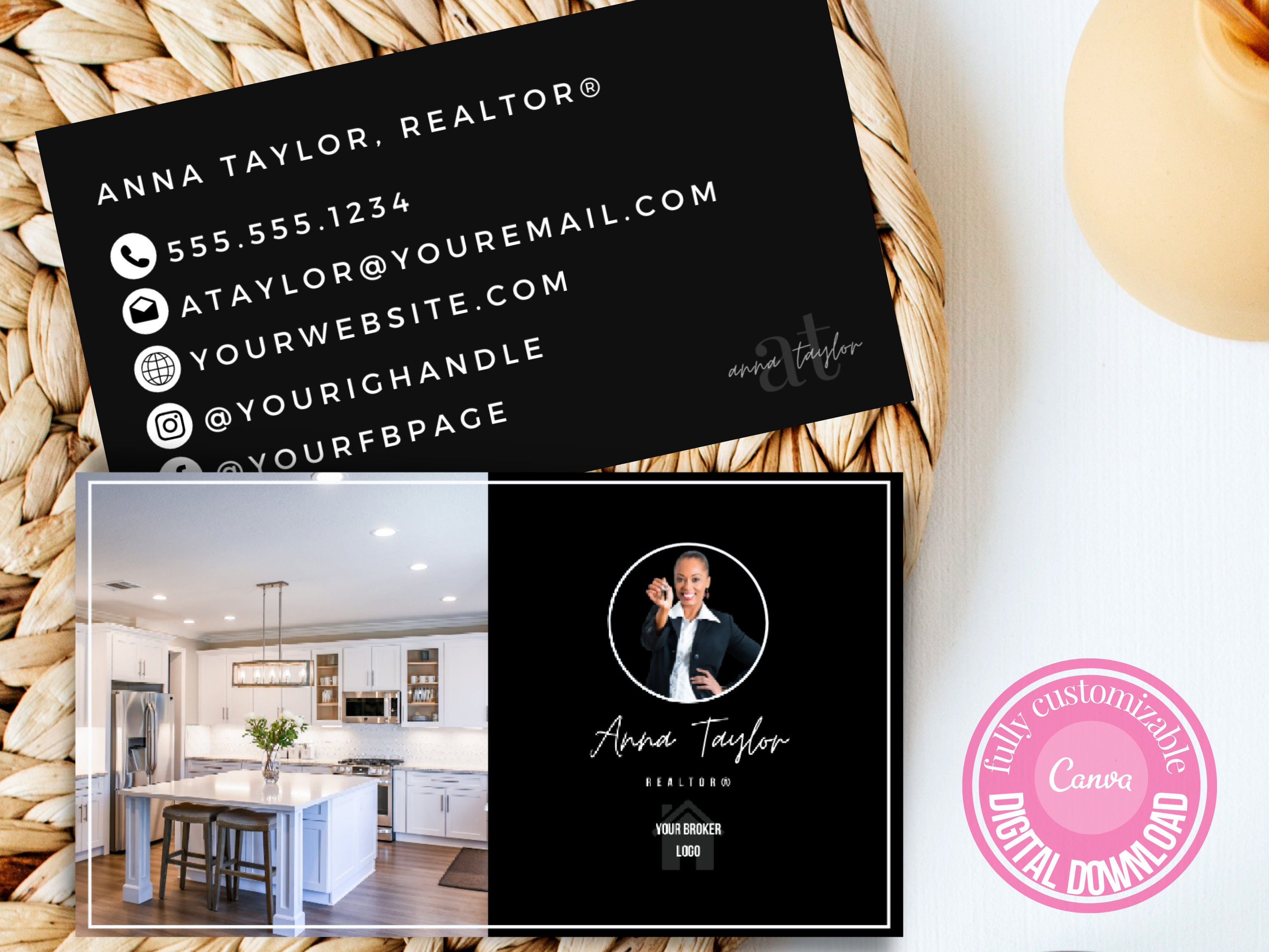 Realtor Business Card Template Real Estate Business Card Template - Etsy