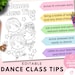 Editable Dance Class Tips Coloring Page - Dance Activity Page for Dance ...