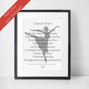 Personalized A Dancer's Prayer Printable - Digital Print ...