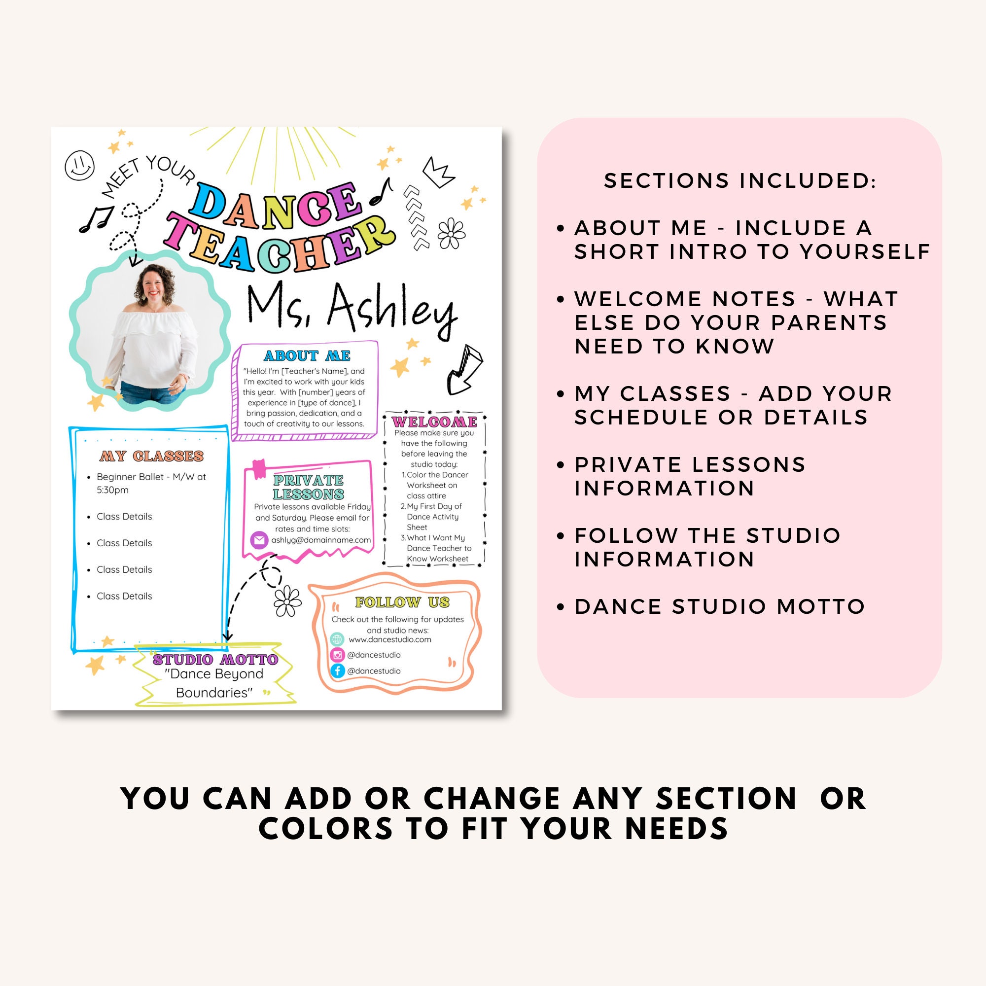 Meet the Dance Teacher Flyer - Dance Resource Page for Dance ...