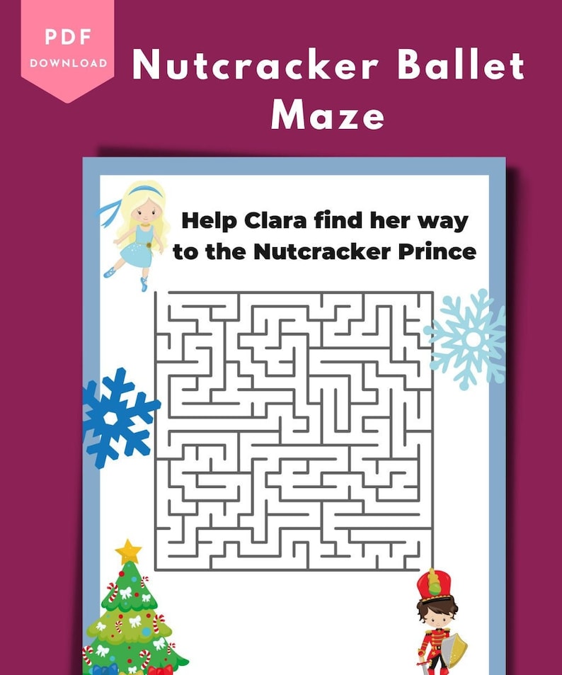 Nutcracker Ballet Maze - Dance Class Printables - Dance Worksheets ...