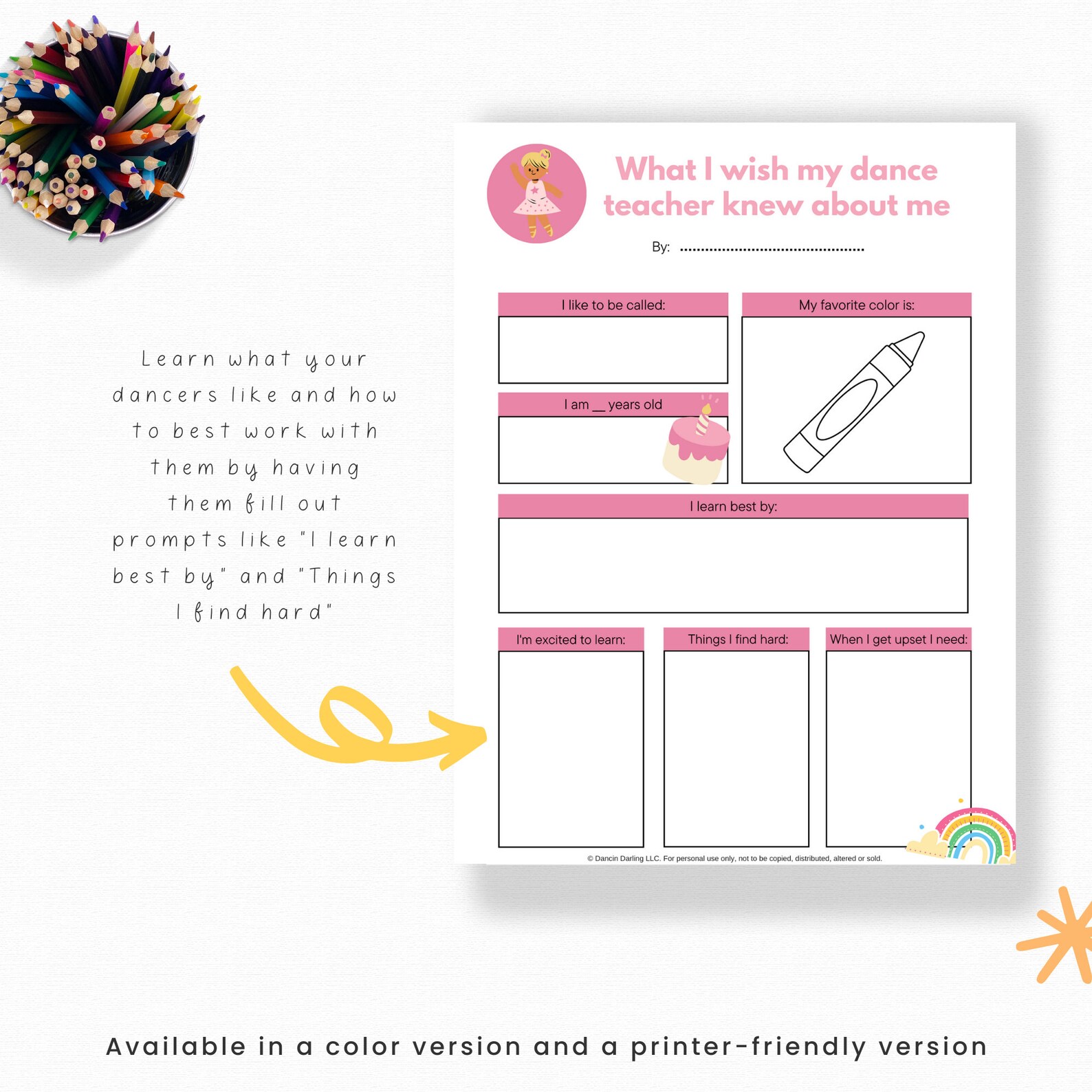 First Day of Dance Class Activity Bundle - Dance Teacher Resources ...