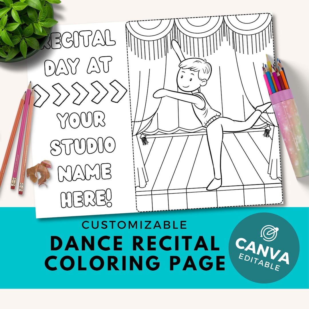 Editable Boy Dance Recital Coloring Page - Dance Activity Page for ...
