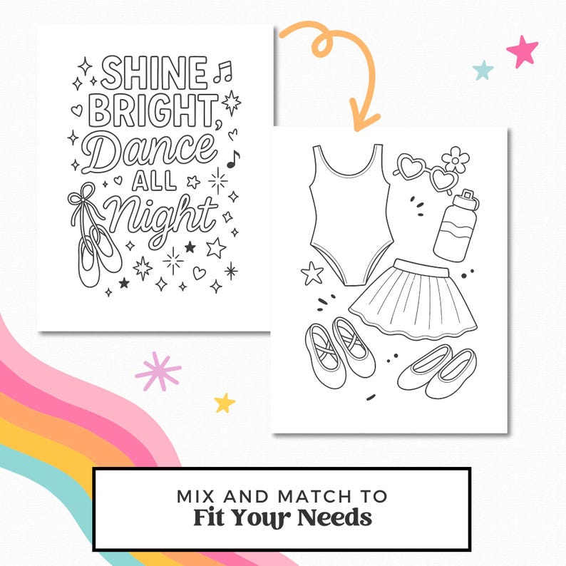 Summer Dance Coloring Pages for Kids, Ballet Dancer Activity Printables ...