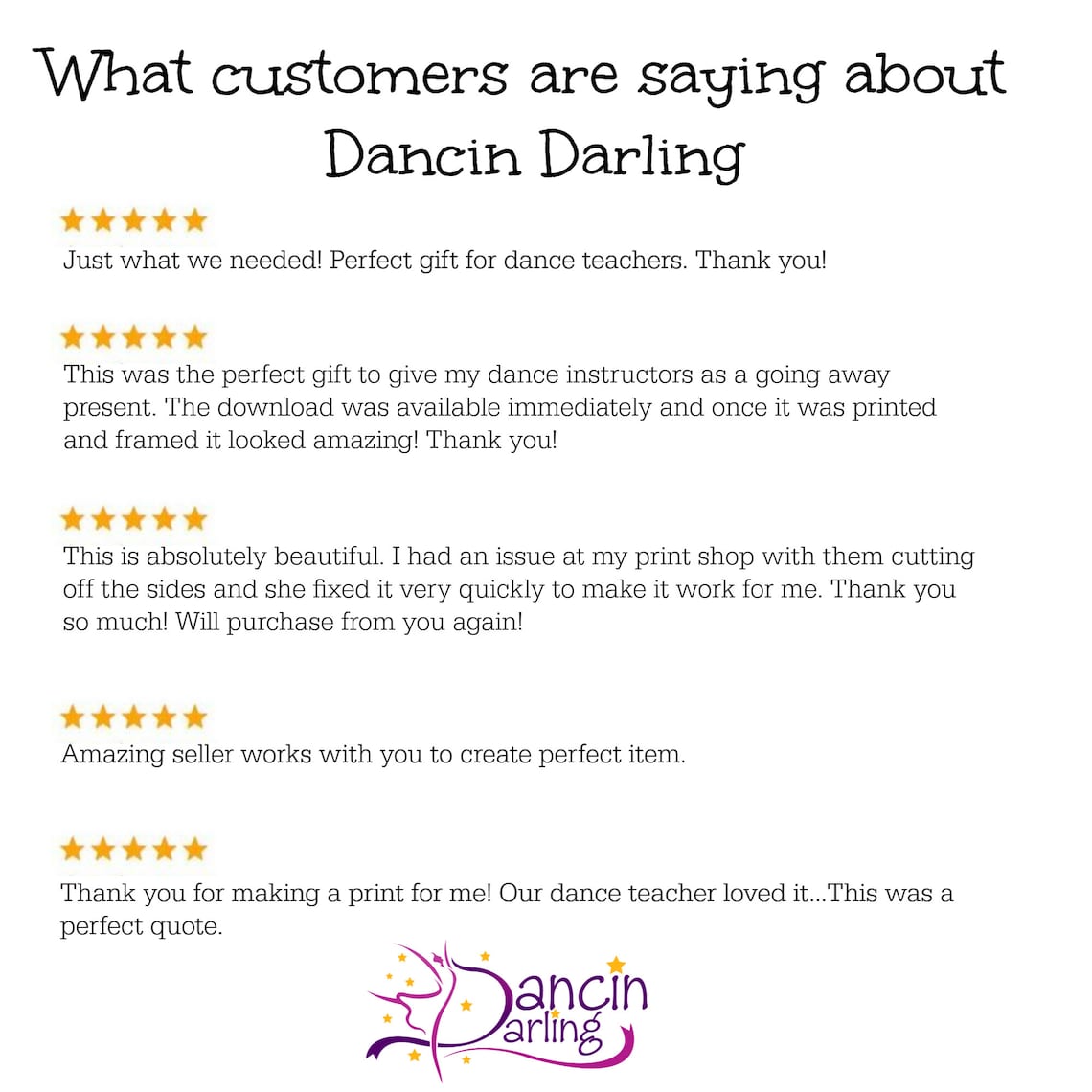 Printable Dance Thank You Card - A2 - Digital Print - Instant Download ...