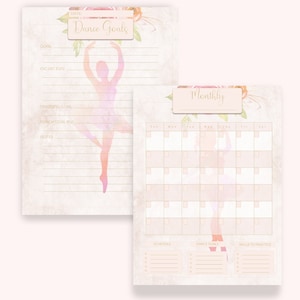 Ballerina Dance Journal - Dancer Planning Pages - Instant Download - Etsy