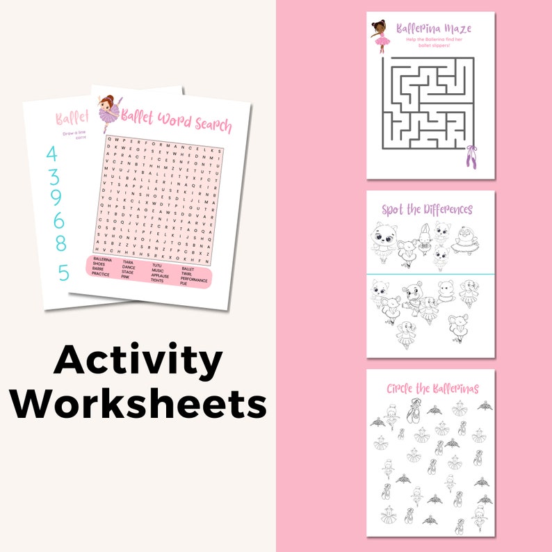 Ballerina Activity Pack, Ballet Kids Printables, Dance Worksheets ...