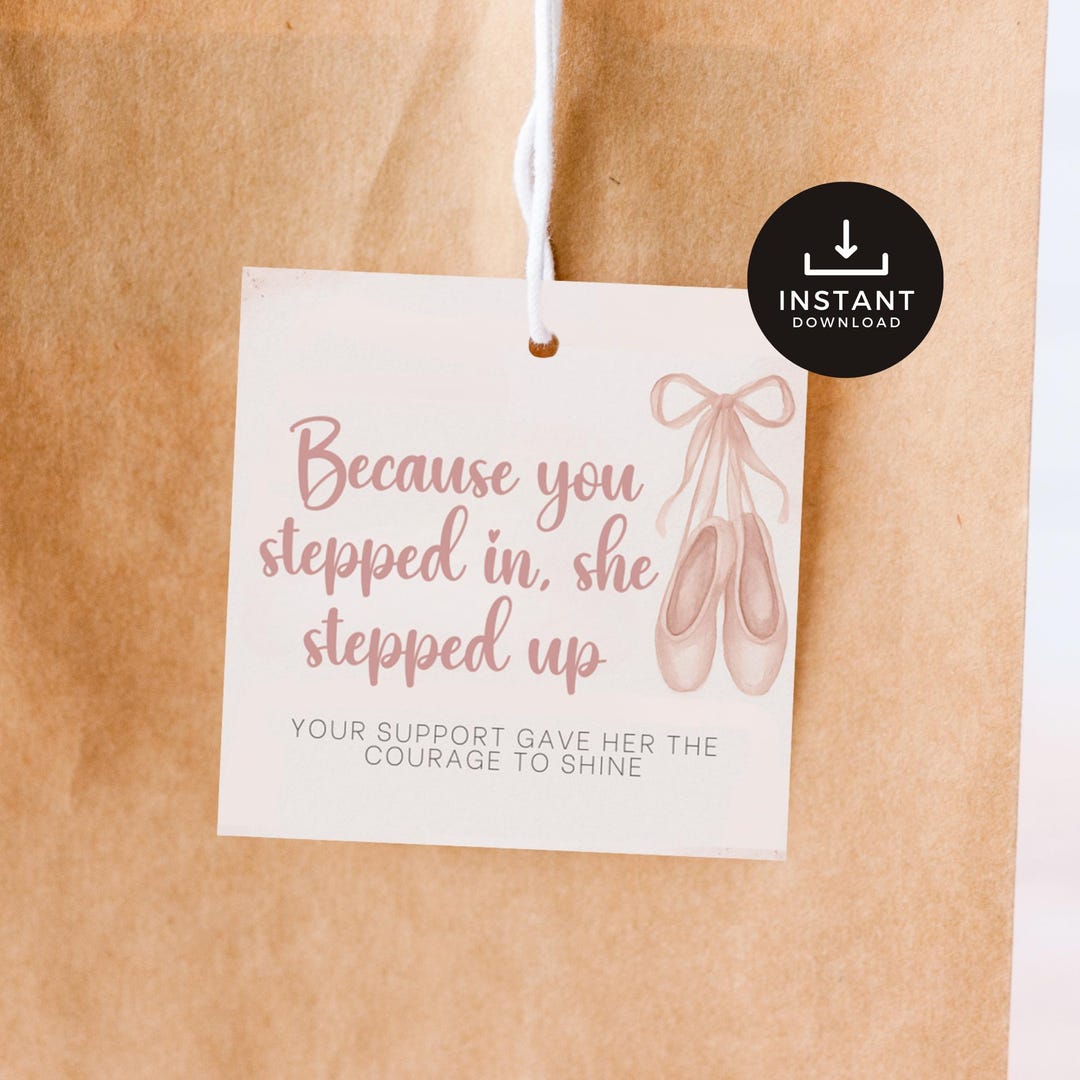 Dance Teacher Thank You Tag, Ballet Recital Gift Printable, Instant ...
