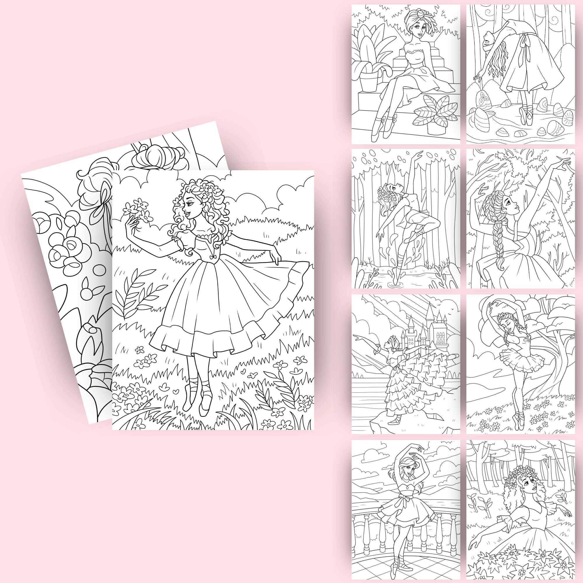 Ballerina Fantasy World Adult Coloring Book - Teen Dance Class ...