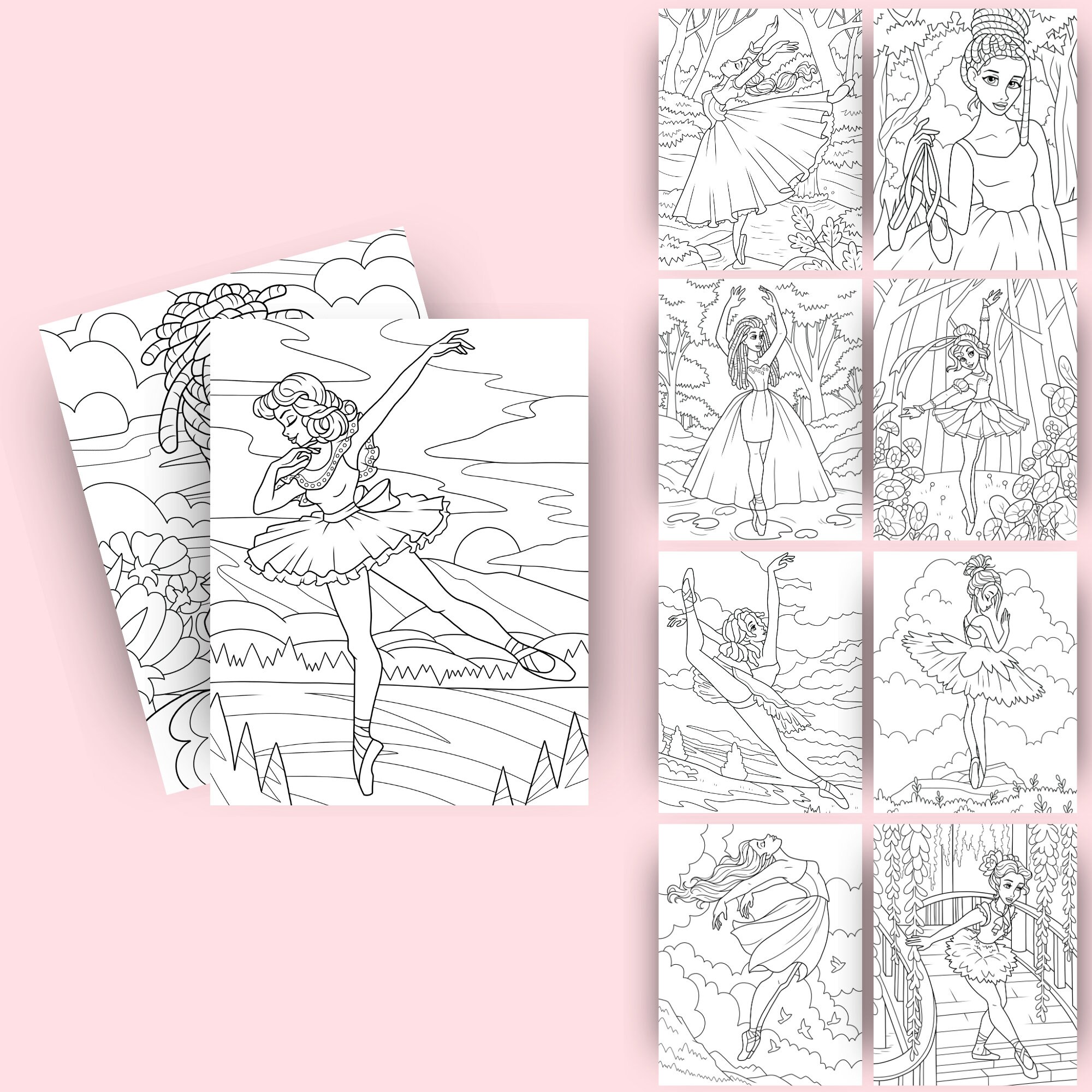 Ballerina Fantasy World Adult Coloring Book - Teen Dance Class ...