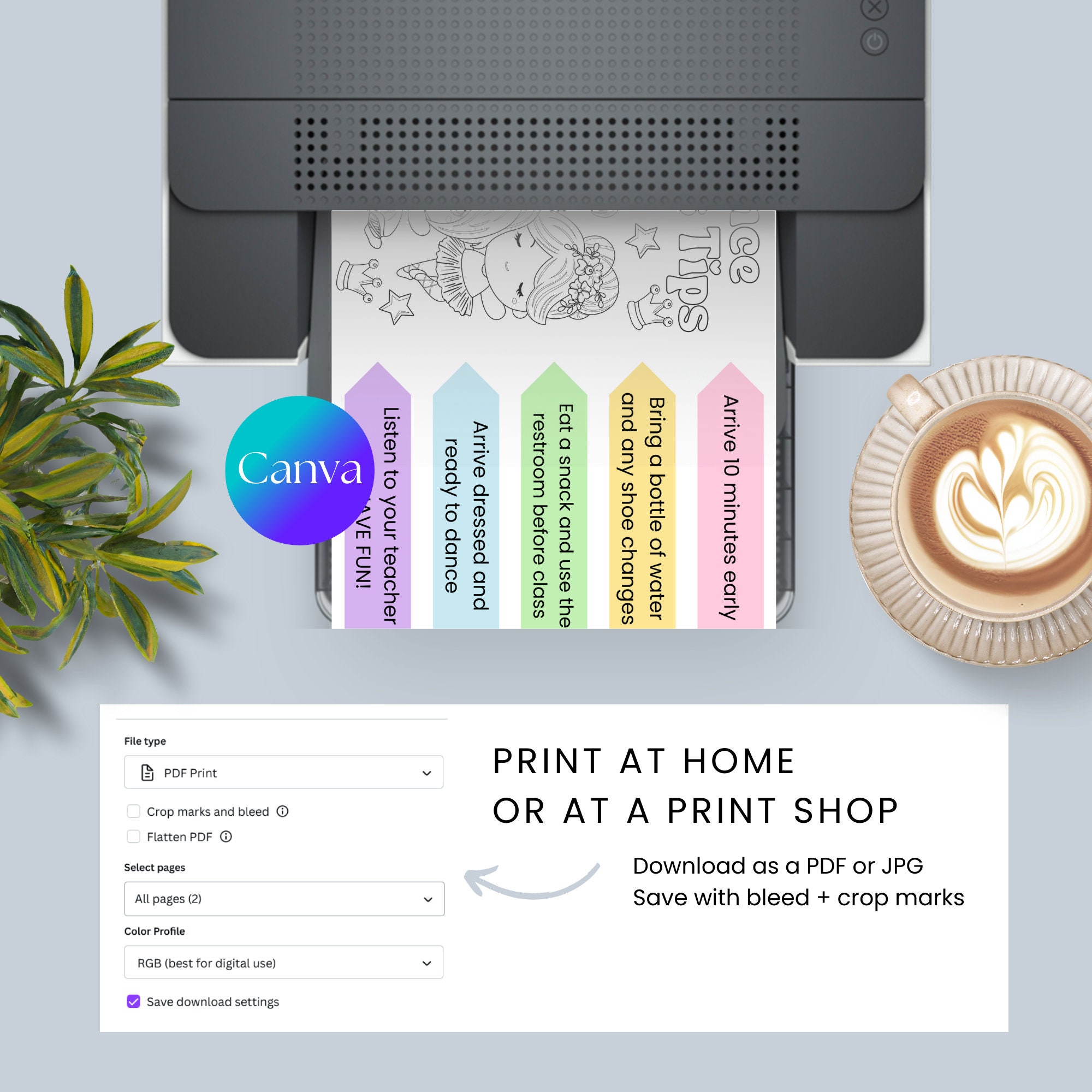 Editable Dance Class Tips Coloring Page - Dance Activity Page for Dance ...