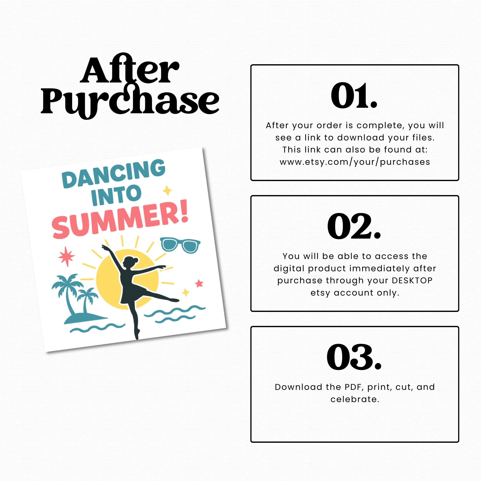 Dancing Into Summer Gift Tag, Printable Dance Tag for Recital, End-of ...