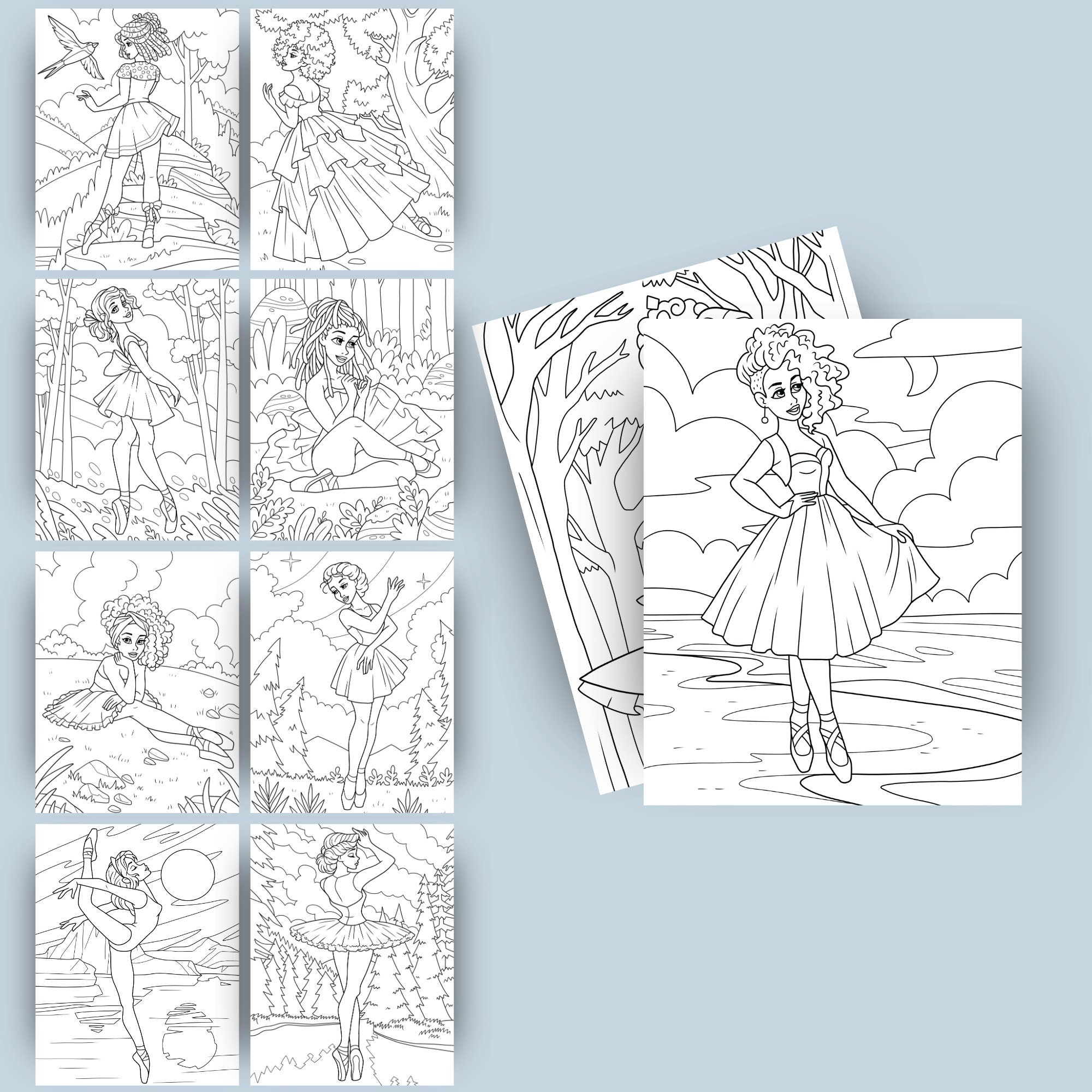 Ballerina Fantasy World Adult Coloring Book - Teen Dance Class ...