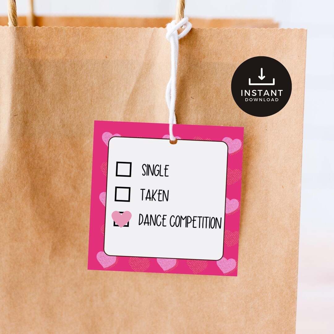 Dance Competition Team Gift Tag, Valentinesthemed Treat Tags, Danceteam ...