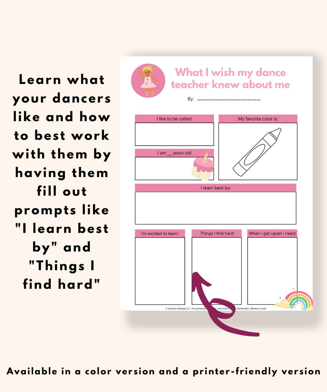 First Day of Dance Class Activity Bundle Dance Teacher Resources ...