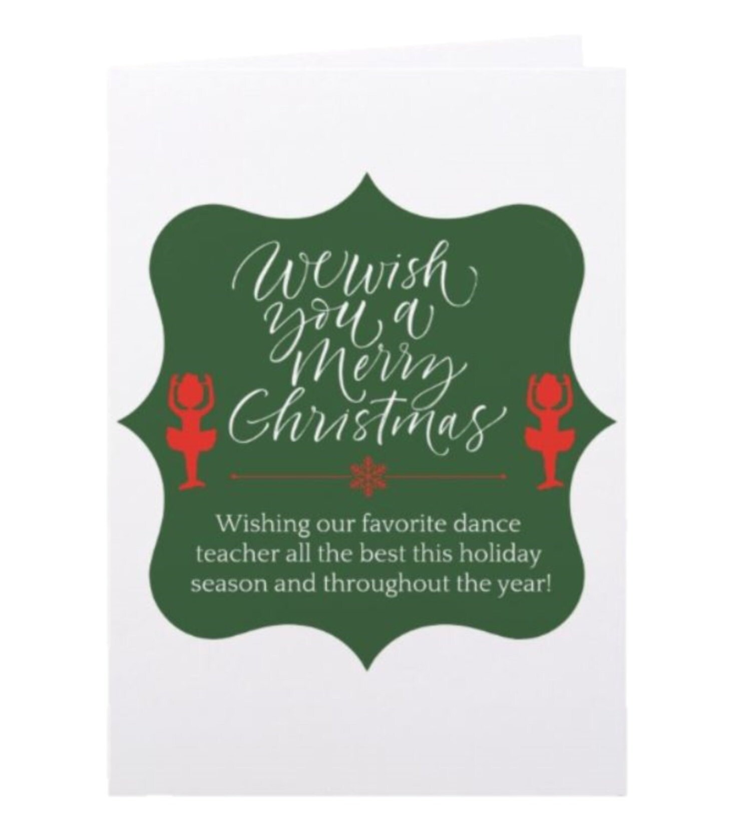Dance Teacher Christmas Card - A2 - Digital Print - Instant Download ...