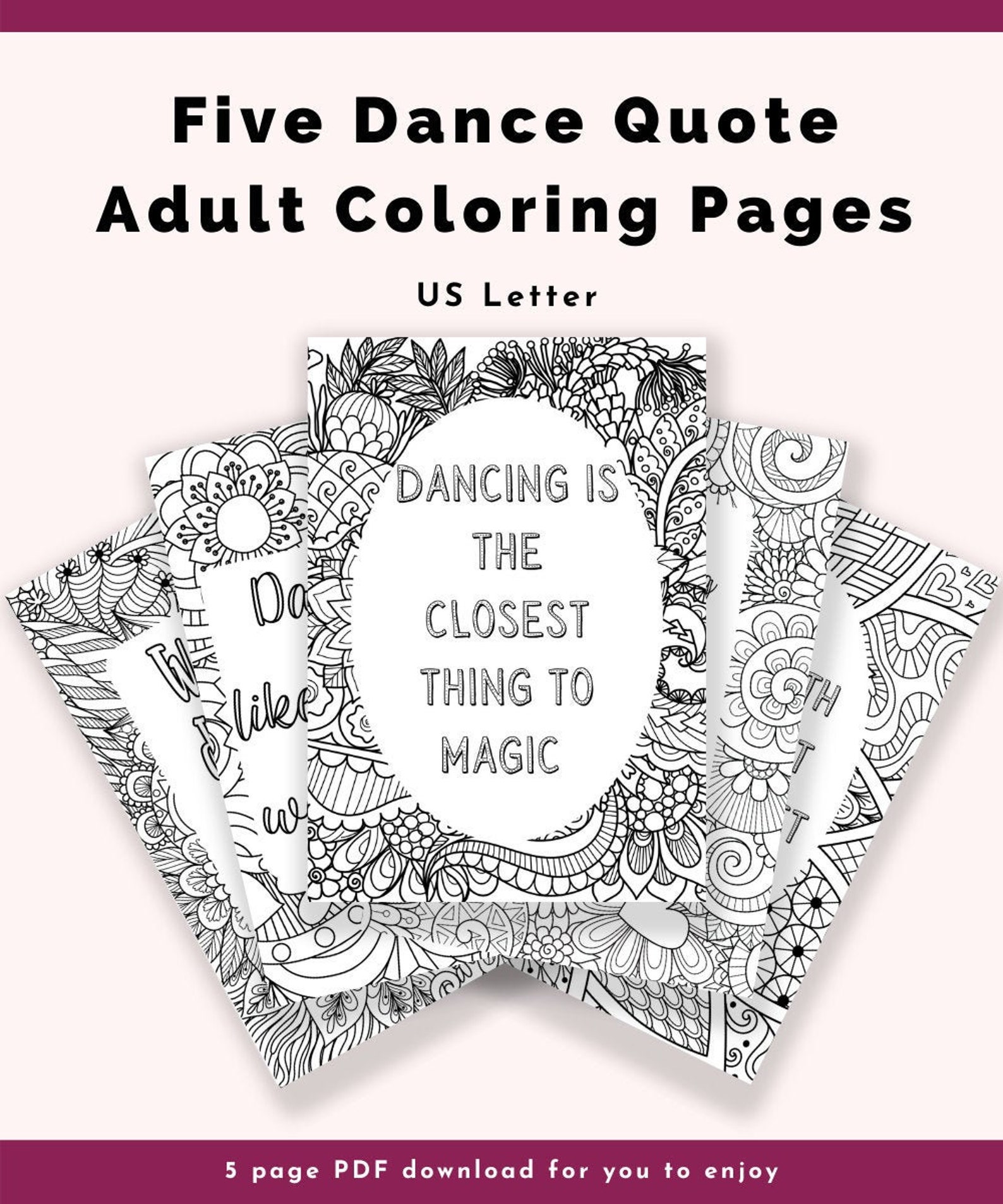 Dance Quotes Adult Coloring Pages - Teen Coloring Printables - Dance ...
