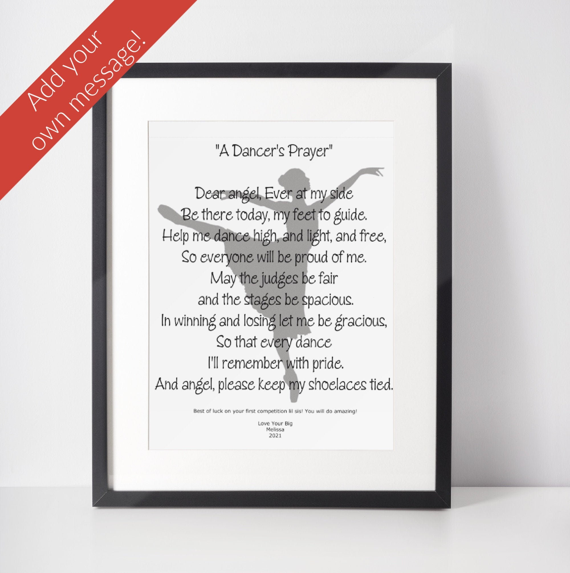 Personalized A Dancer's Prayer Printable - Digital Print ...