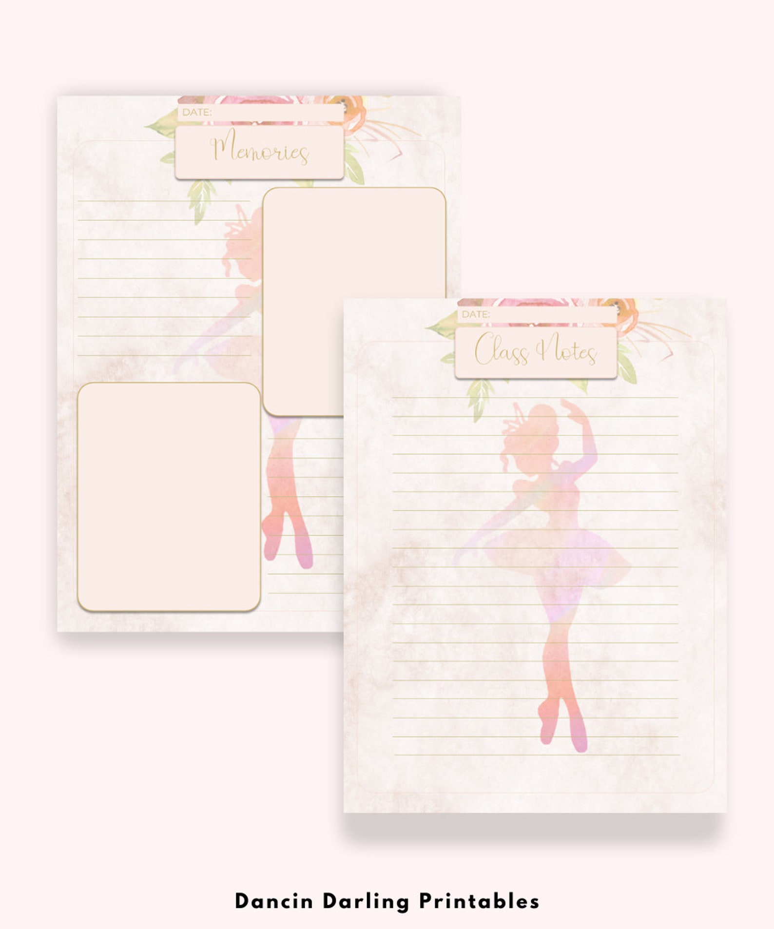 Ballerina Dance Journal Dancer Planning Pages Instant - Etsy