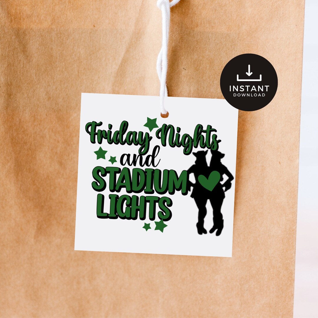 Printable Drill Team Gift Tag, Friday Night Lights Treat Tags, Dance ...