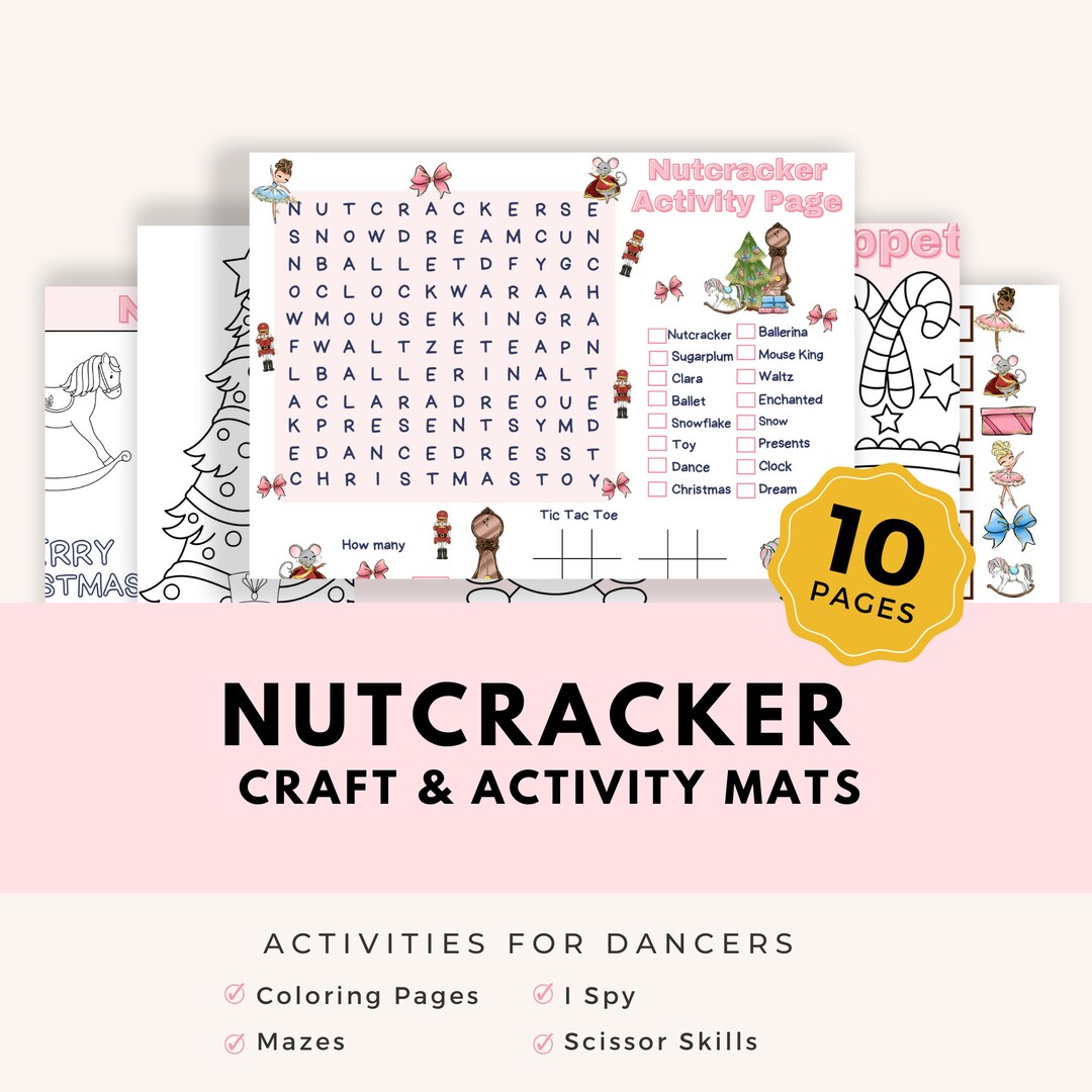 Nutcracker Ballet Activity Placemat, Nutcracker Activity Mat, Kids ...