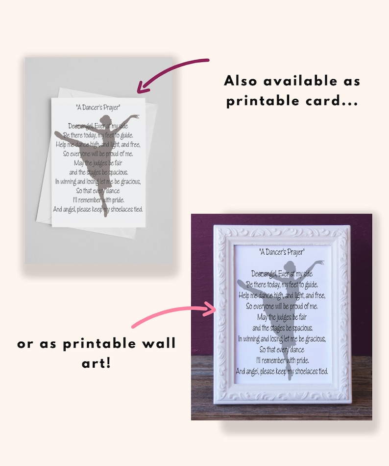Personalized A Dancer's Prayer Printable - Digital Print ...