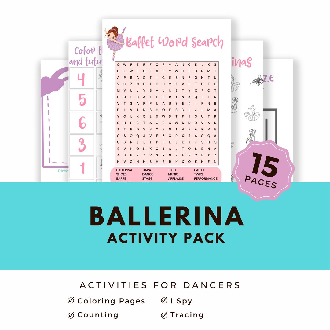 Ballerina Activity Pack, Ballet Kids Printables, Dance Worksheets ...