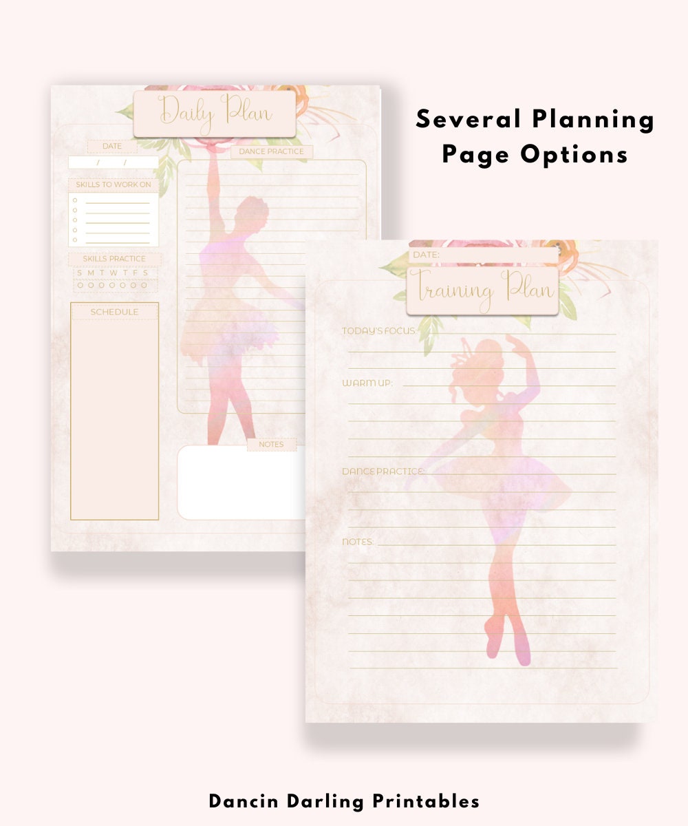 Ballerina Dance Journal Dancer Planning Pages Instant - Etsy