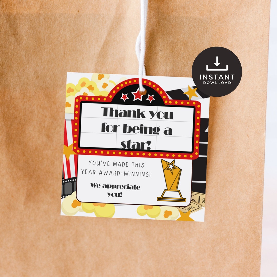 You're A Star Team Gift Tag, Movie Themed Treat Tags, Danceteam Drill ...