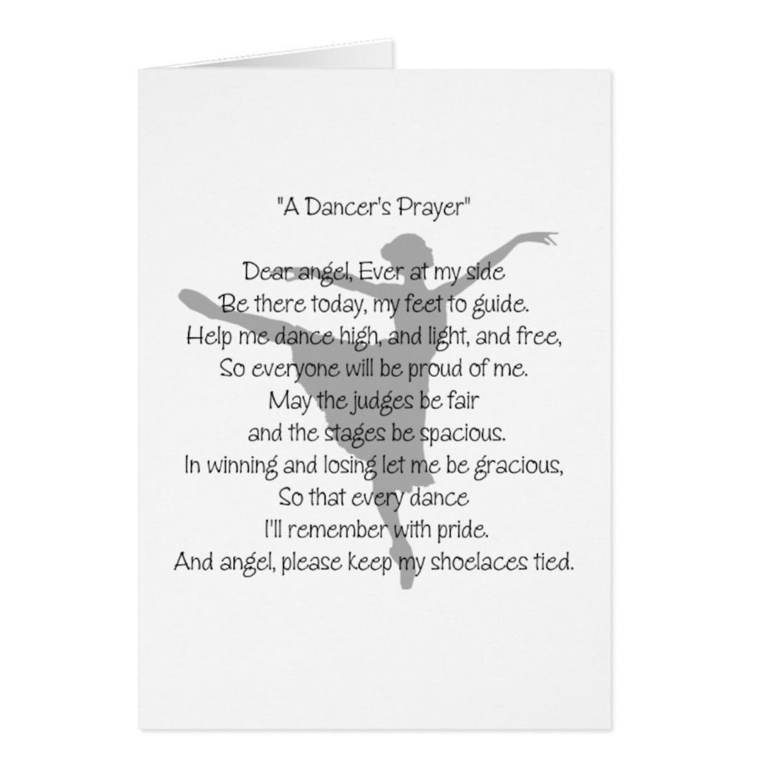 Printable Dancer's Prayer Card - A2 - Digital Print - Instant Download ...