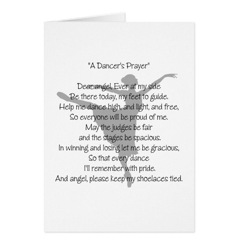 Printable Dancer's Prayer Card - A2 - Digital Print - Instant Download ...