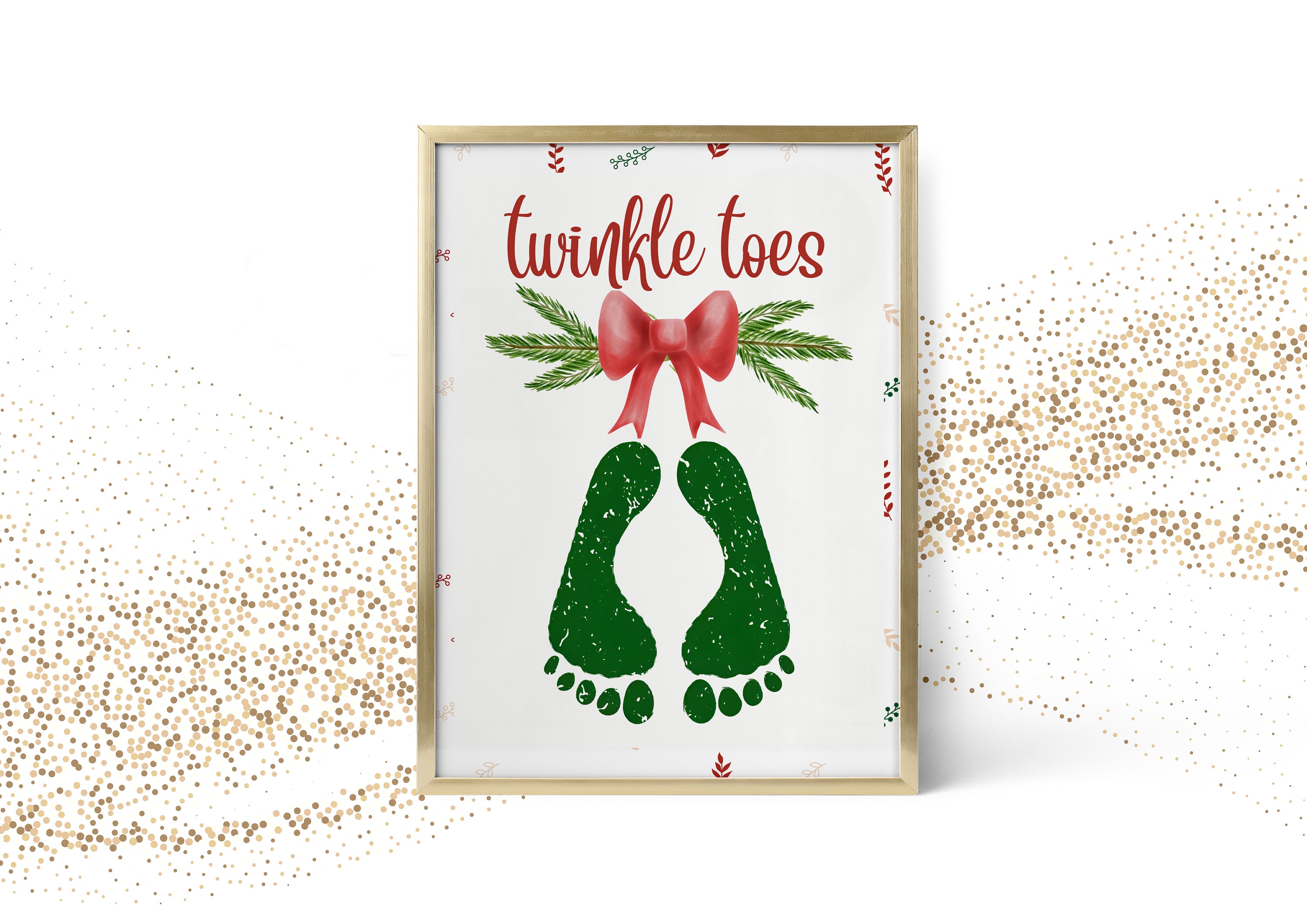 Christmas Footprint Art Craft, Dance Christmas Gift, Printable ...