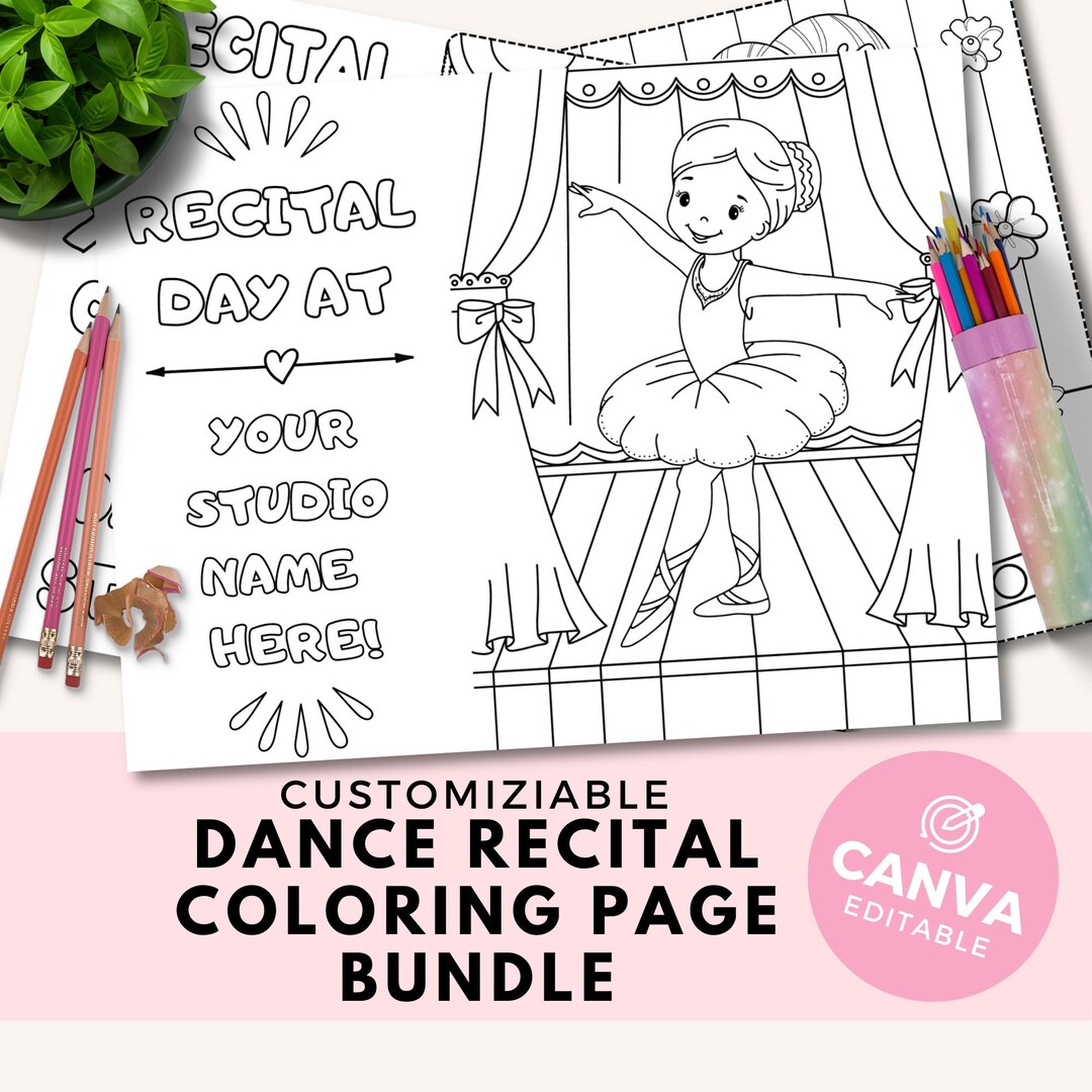 Editable Dance Recital Coloring Page Bundle - Dance Activity Page for ...
