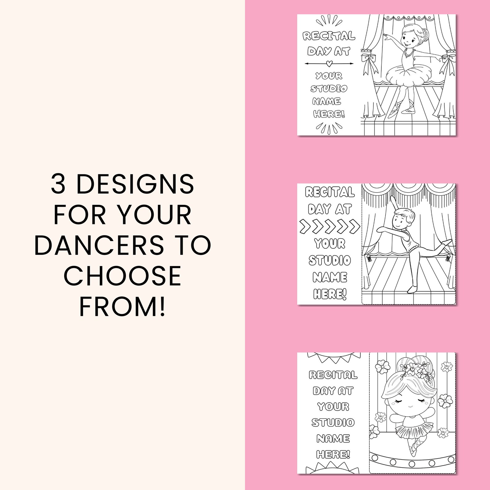 Editable Dance Recital Coloring Page Bundle - Dance Activity Page for ...