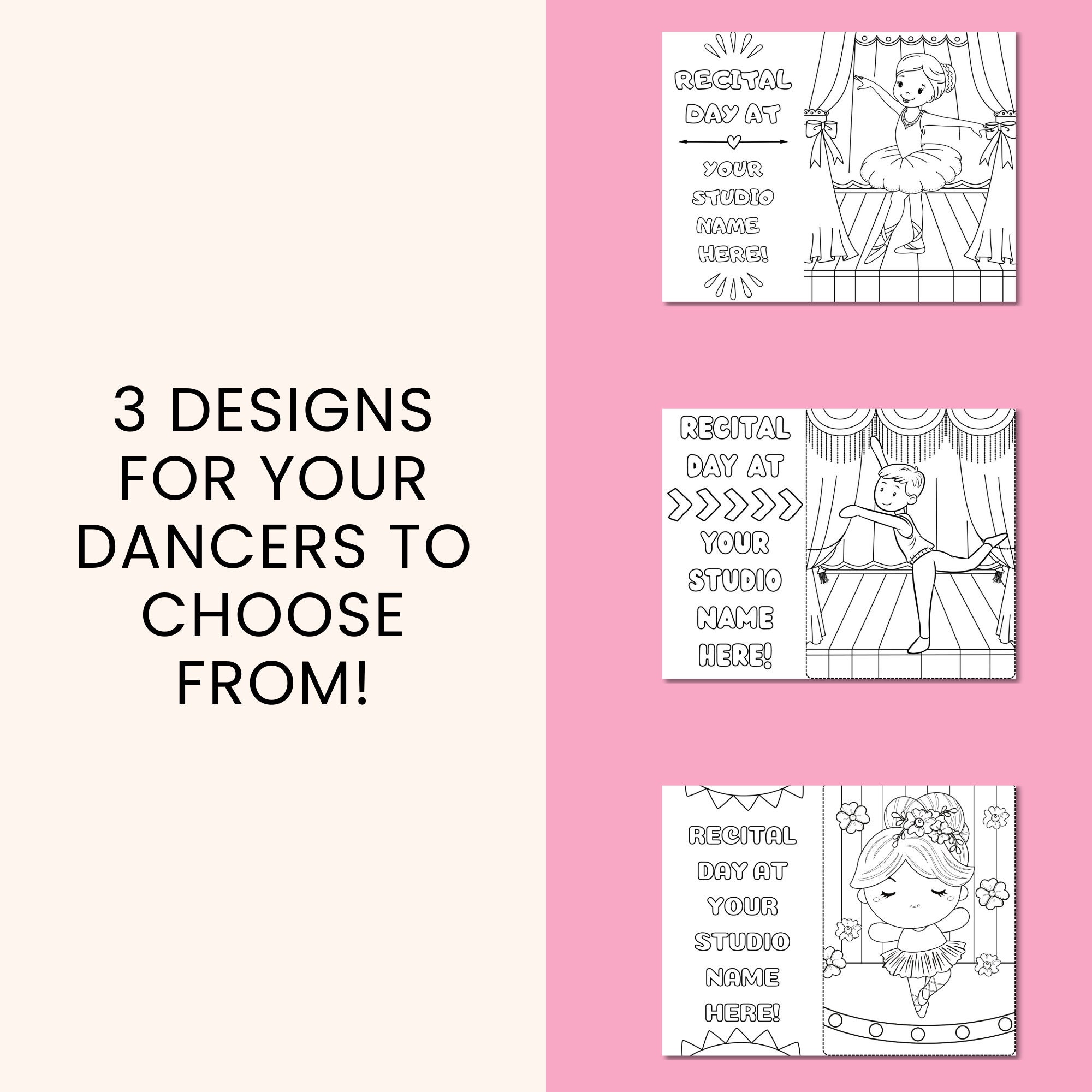 Editable Dance Recital Coloring Page Bundle - Dance Activity Page for ...