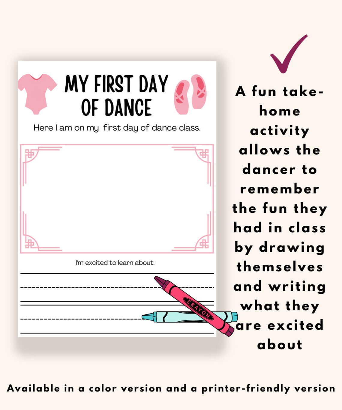 First Day of Dance Class Activity Bundle Dance Teacher Resources ...