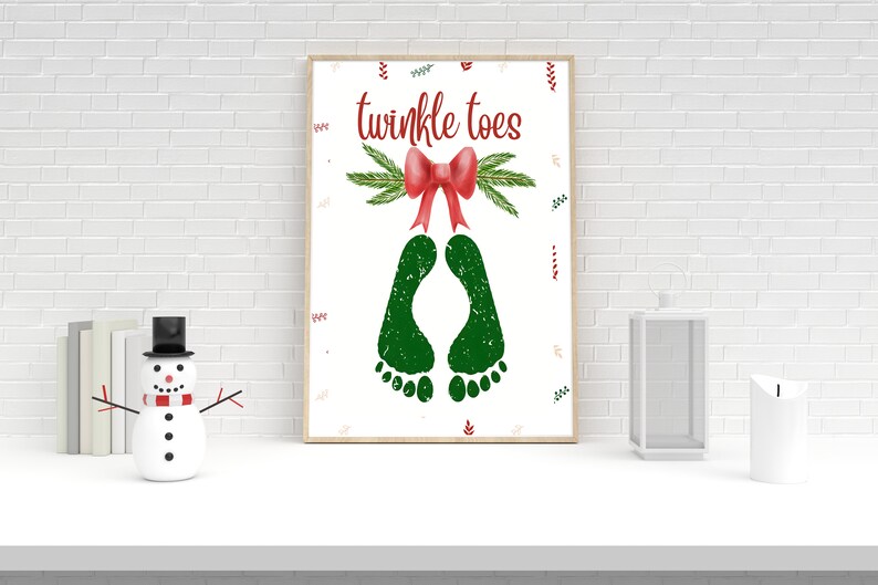 Christmas Footprint Art Craft, Dance Christmas Gift, Printable ...