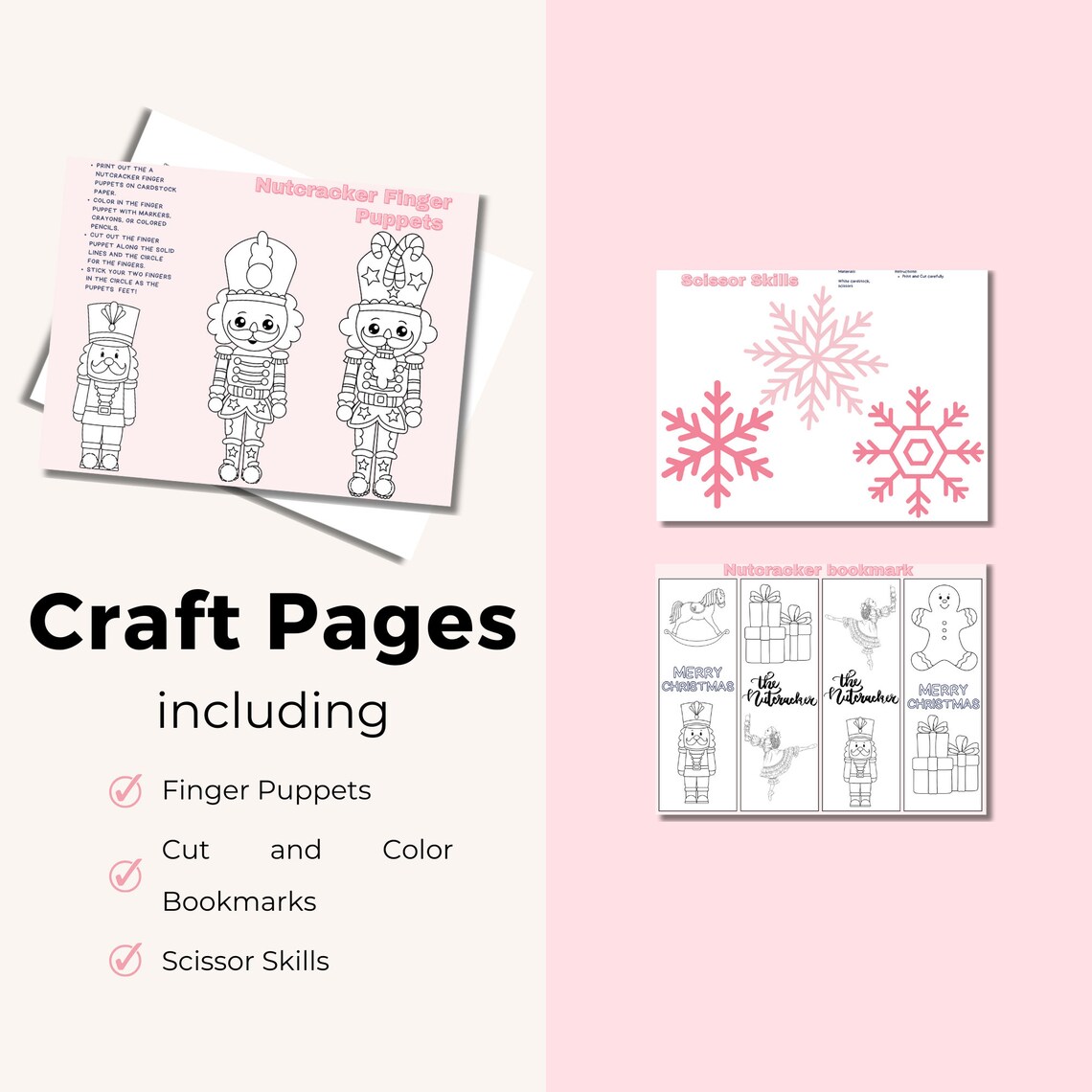 Nutcracker Ballet Activity Placemat, Nutcracker Activity Mat, Kids Craft Printables, Dance ...