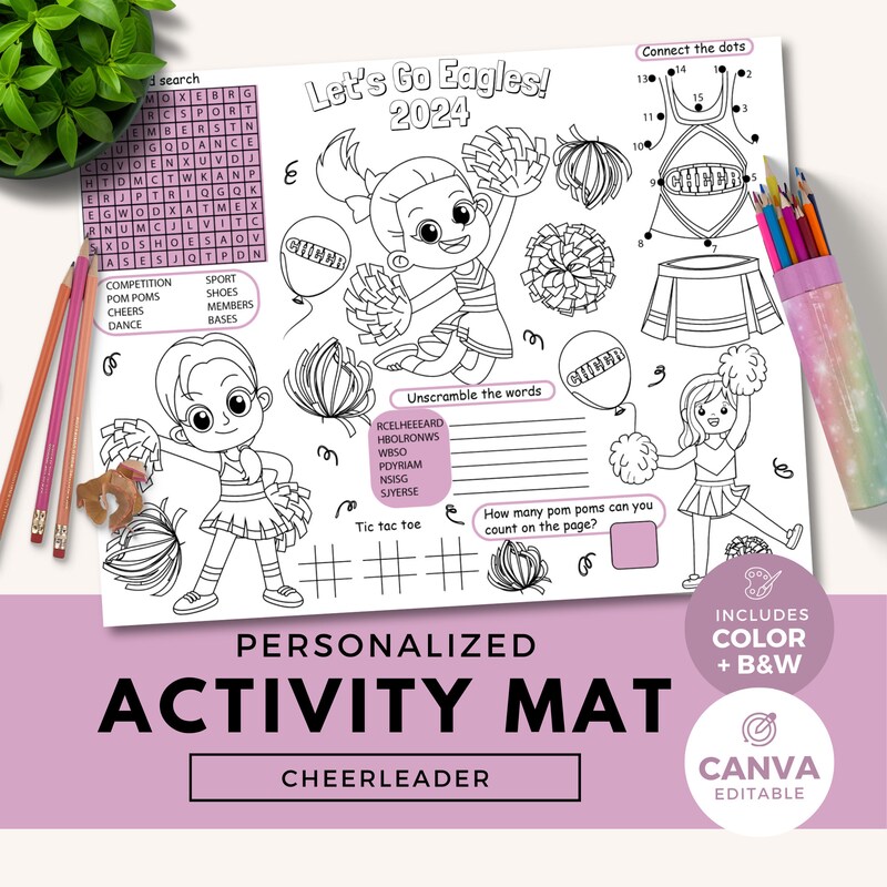 Cheer Coloring Page - Etsy