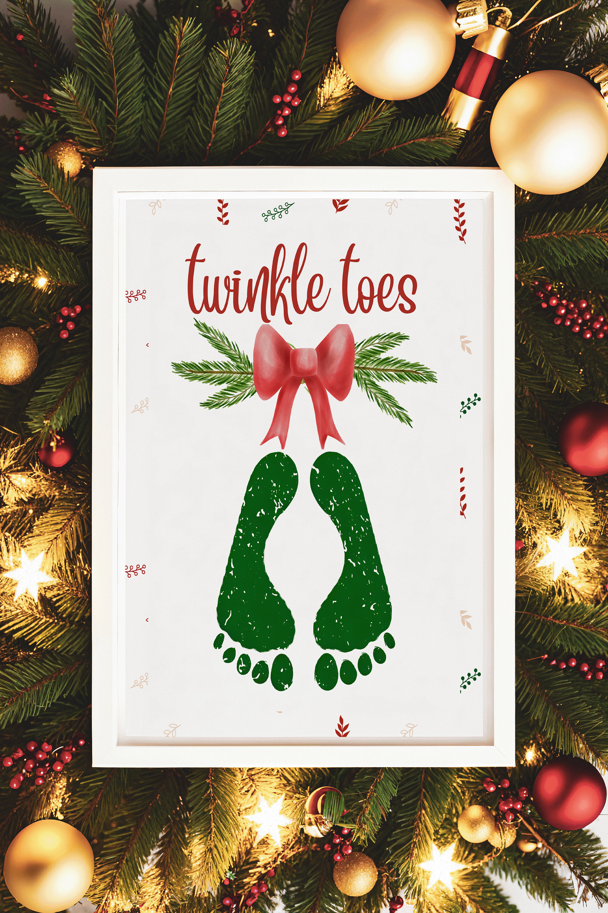 Christmas Footprint Art Craft, Dance Christmas Gift, Printable ...