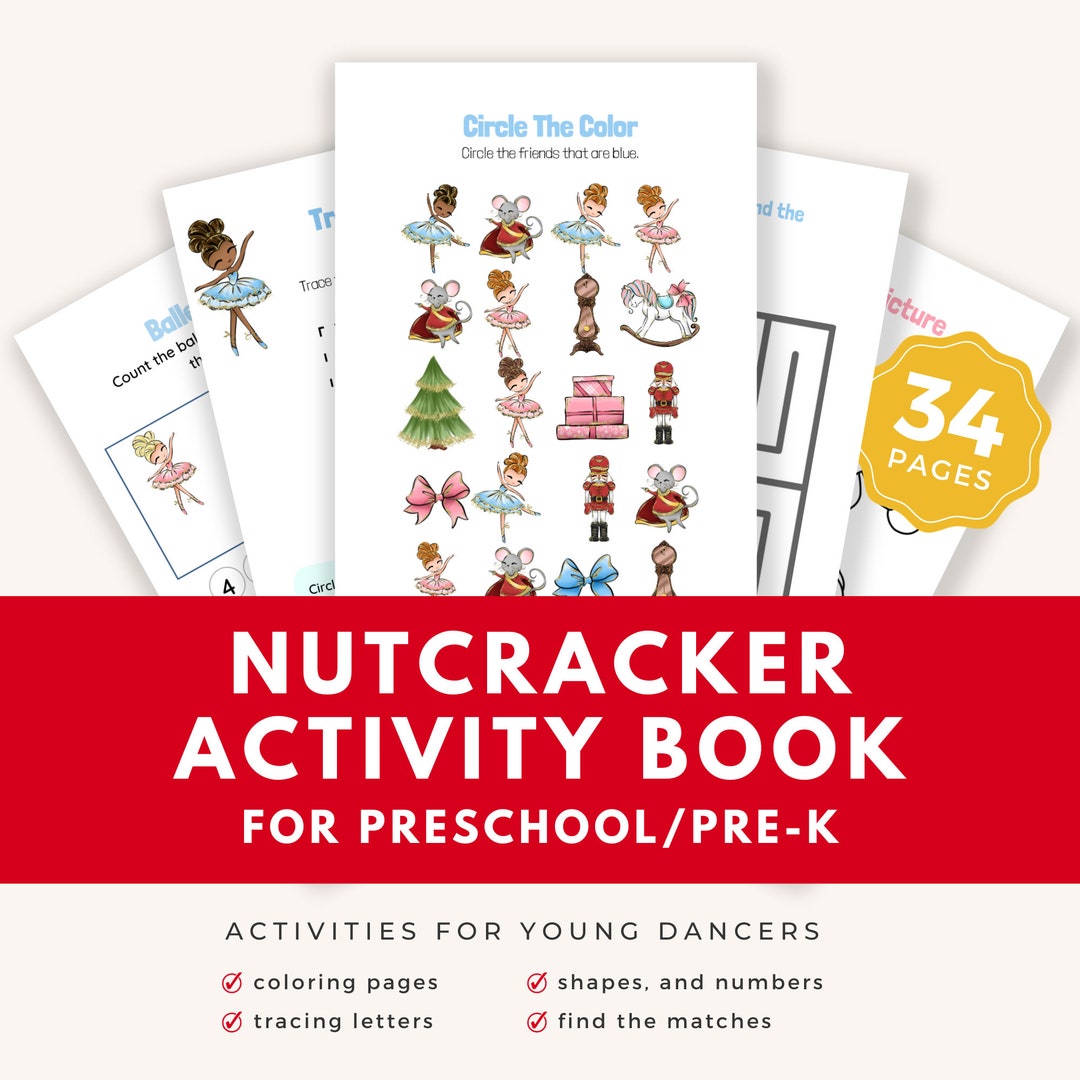 Nutcracker Activity Book, Preschool and Prek, Dance Class Printables ...