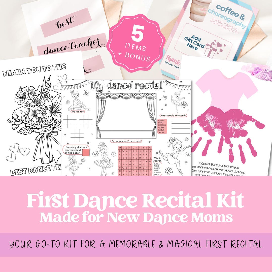 First Dance Recital Kit for Moms, Printable Bundle for Little Dancers ...