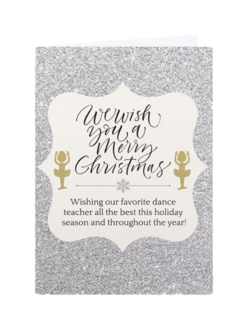 Printable Christmas Dance Teacher Card - A2 - Digital Print - Instant ...