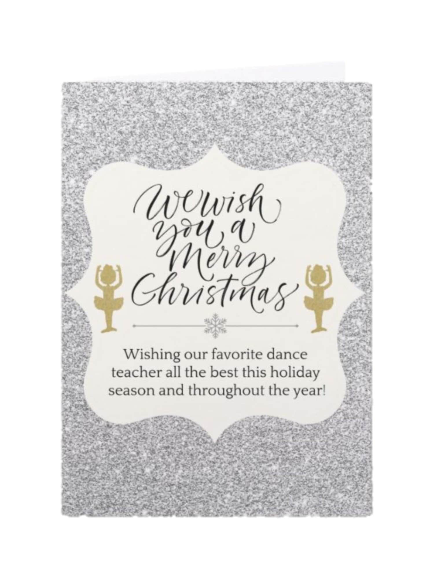 Printable Christmas Dance Teacher Card A2 Digital Print Instant ...