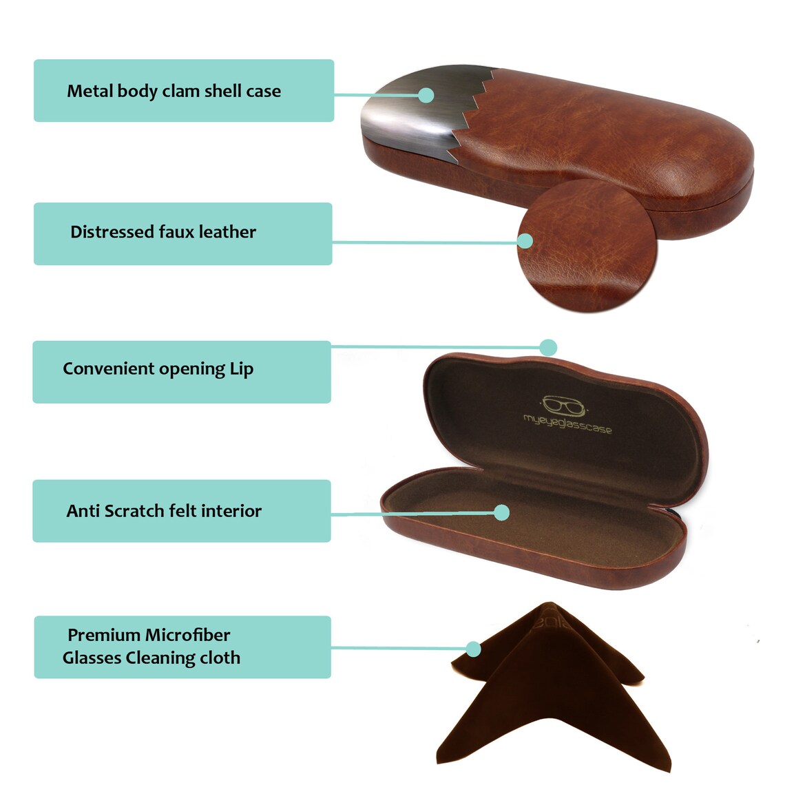 MyEyeglassCase Small Hard eyeglass case with Drawstring Pouch | Etsy