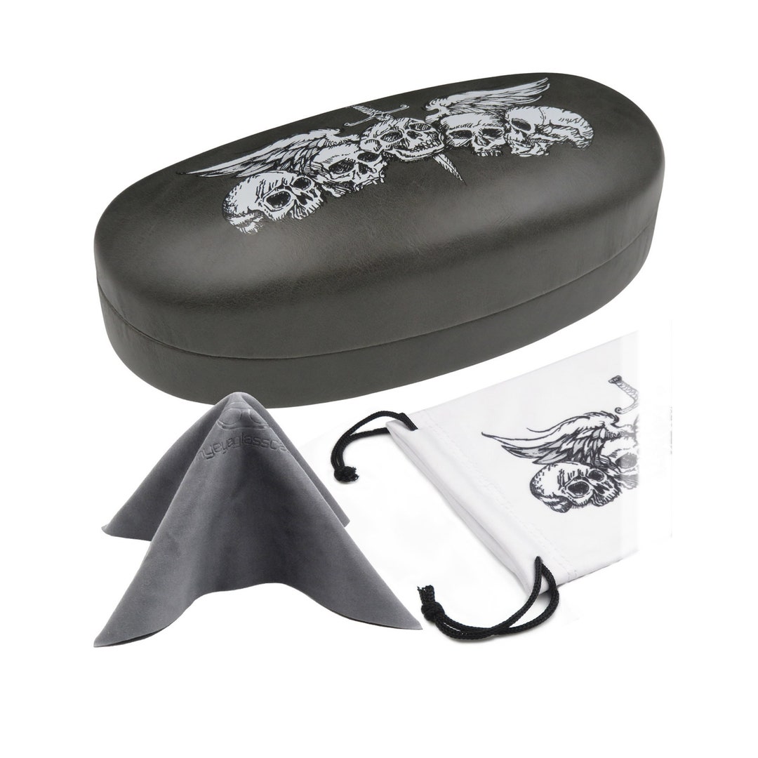Myeyeglasscase SKULL & SWARD Hard Sunglasses Cases for Large to ...