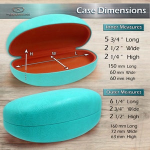 Turquoise Hard Sunglasses Case: Large Eyeglass Holder With Pouch ...