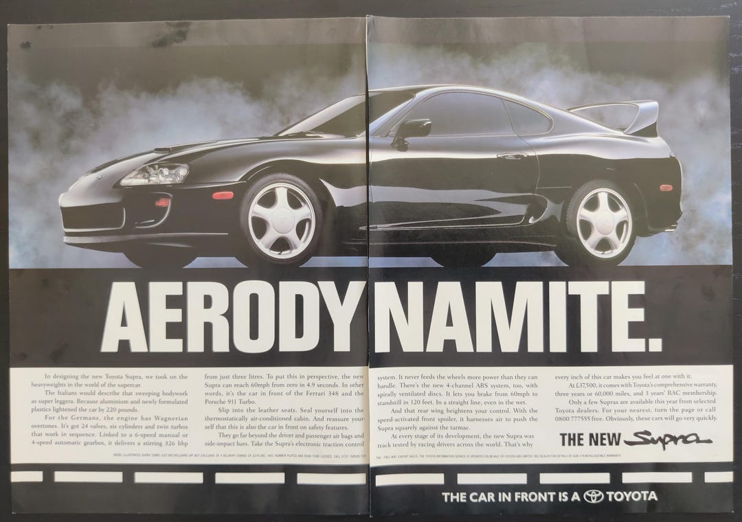 1993 Toyota Supra Ad &2 Page Color - Etsy
