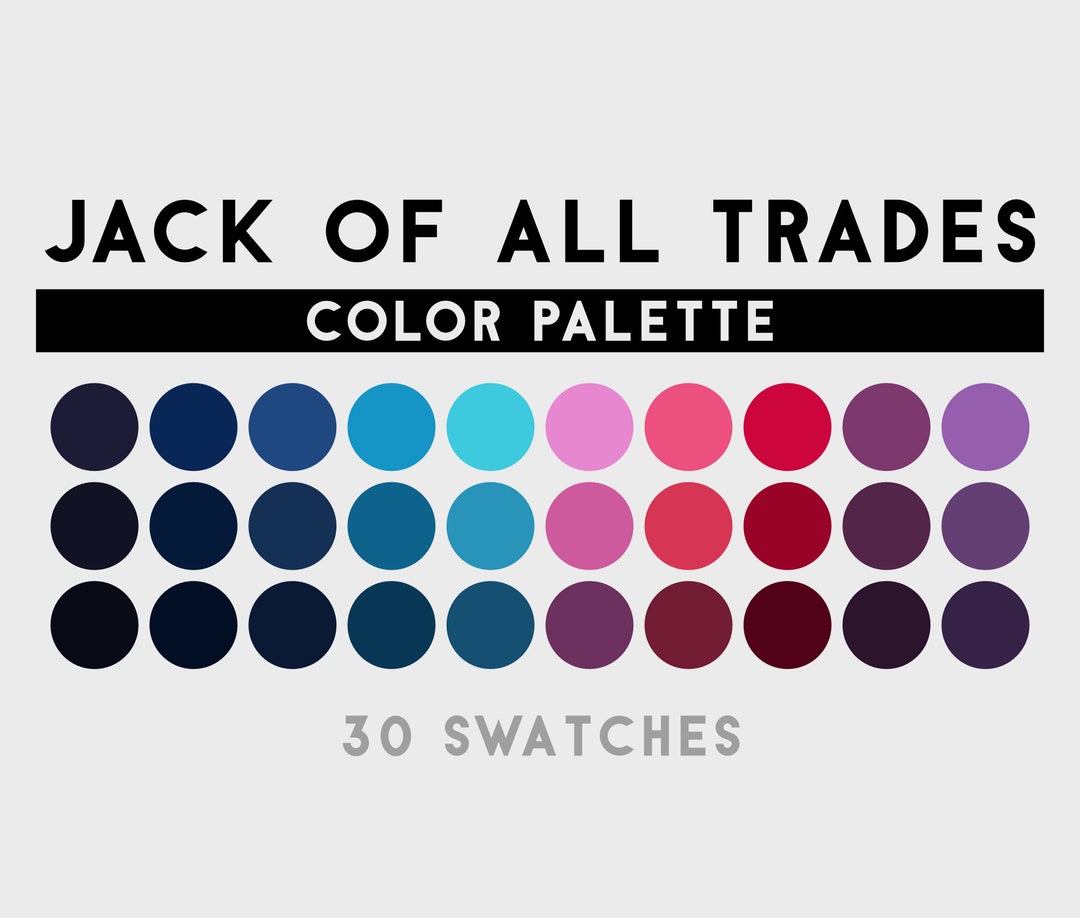 Jack of All Trades Color Palette for Procreate, Adobe Photoshop, Adobe ...