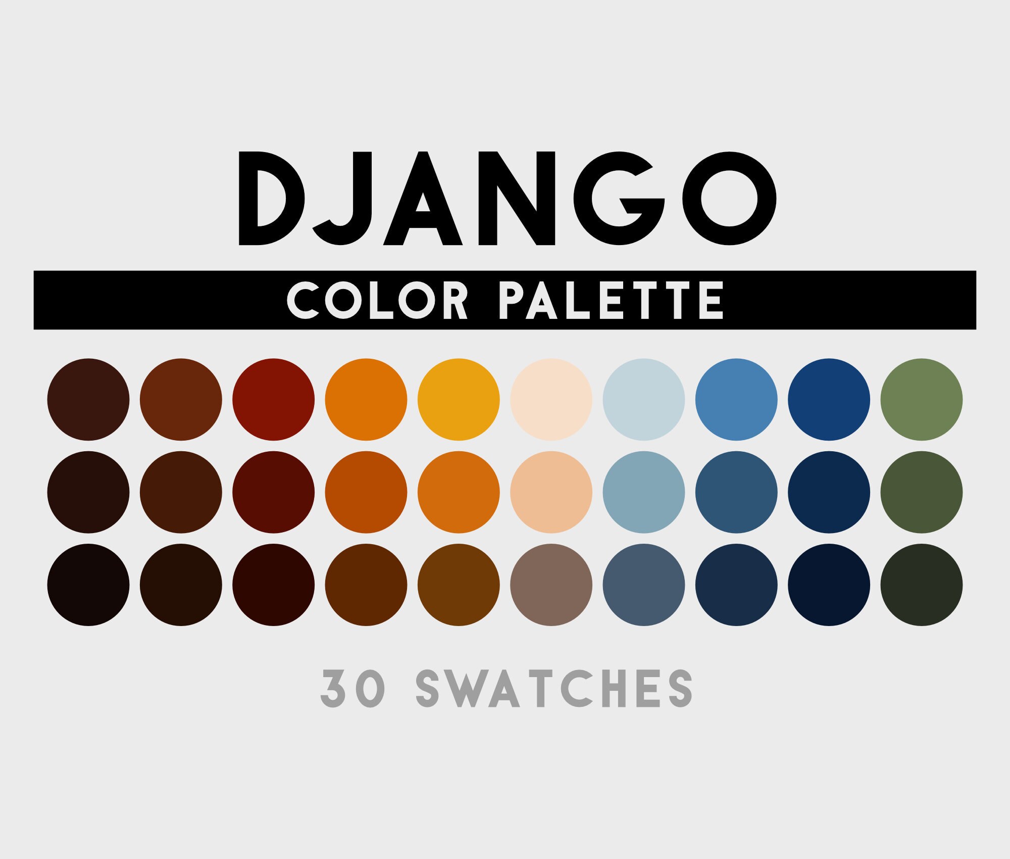 Django Color Palette for Procreate, Adobe Photoshop, Adobe Illustrator ...